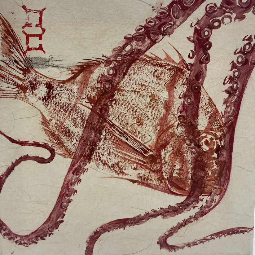 JANE DENNIS | 'Shadow of a Doubt' | Gyotaku print / ink + raw fish ...