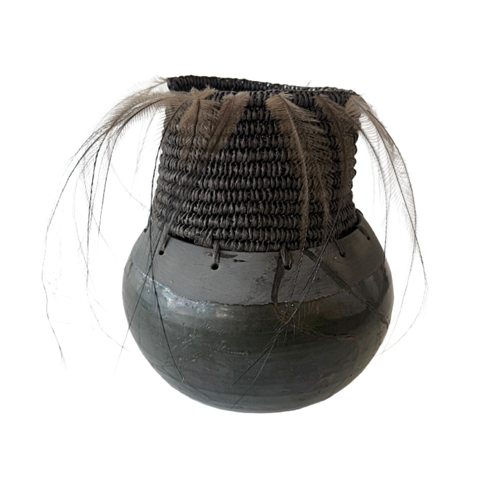 MONIQUE BURKHEAD | ‘Clay + Weave (3)’ | Raku glazed + fired ceramic ...