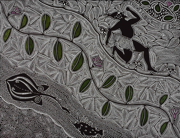 BILLY MISSI | 'Pulah (medicine from the beach)' Linocut Print ...