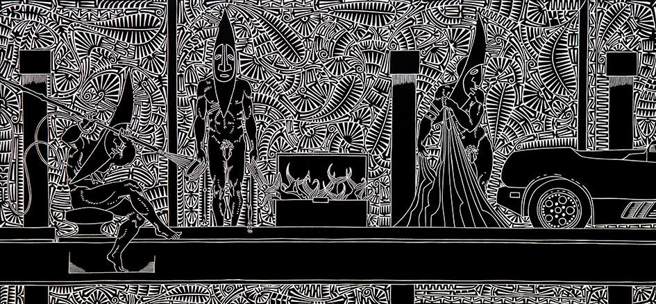 BRIAN ROBINSON | '3 Fishermen and a Lamborghini' | Linocut Print ...