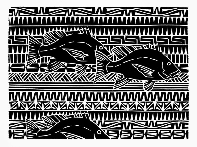 BRIAN ROBINSON | 'Red Emperor Motif' | Linocut Print – NorthSite Store